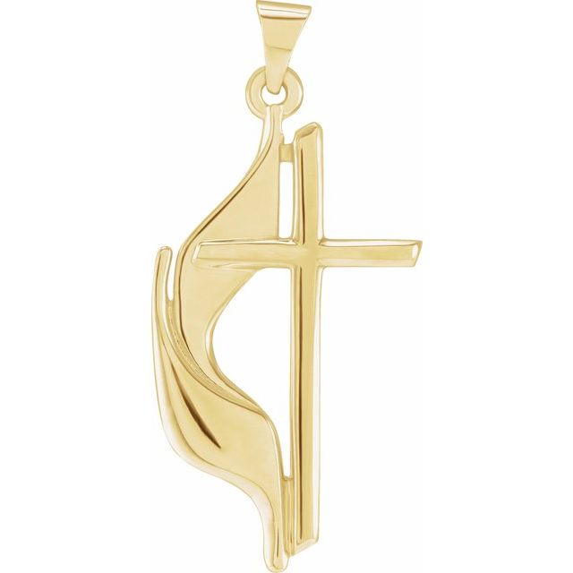 14K Yellow Gold Methodist Cross Pendant at Catholic Shop – CatholicShop.com