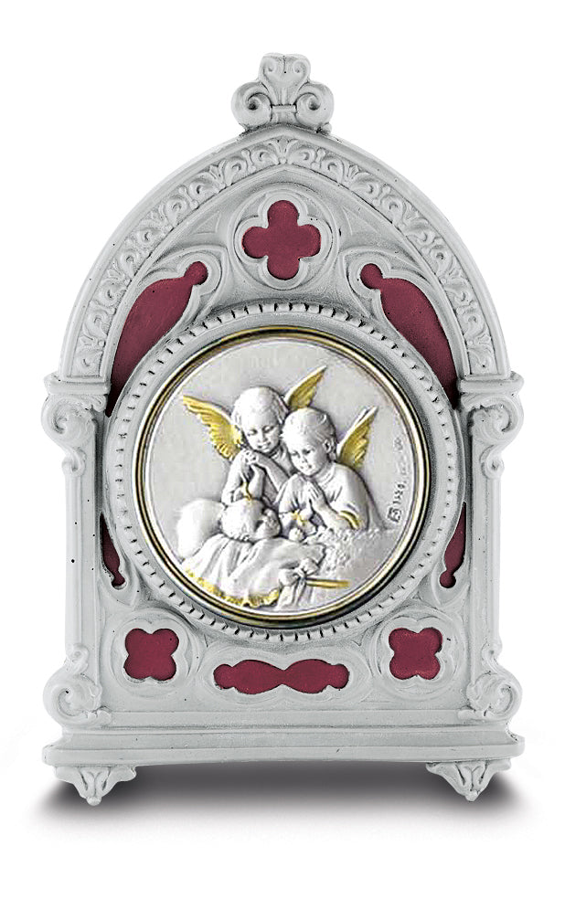 Antique Pewter Frame with Sterling Silver Baby with Angels Image ...