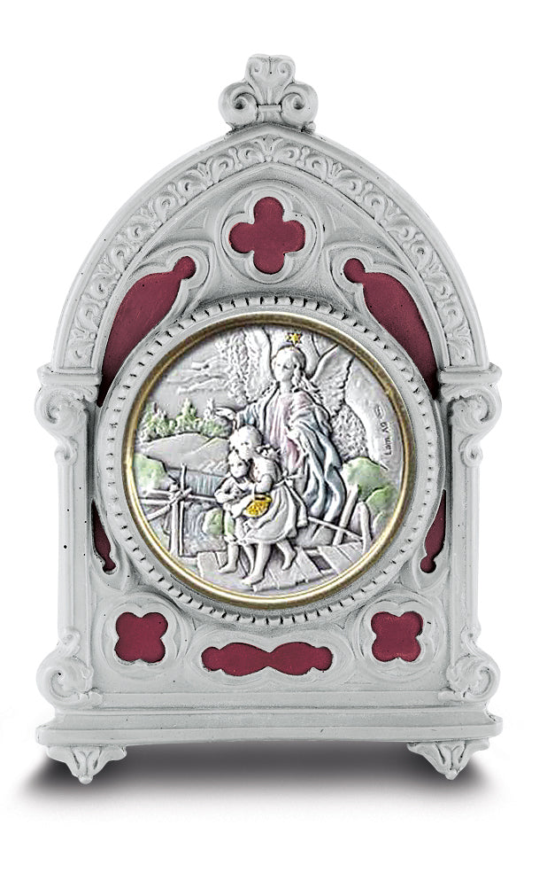 Antique Pewter Frame with Sterling Silver Guardian Angel Image ...