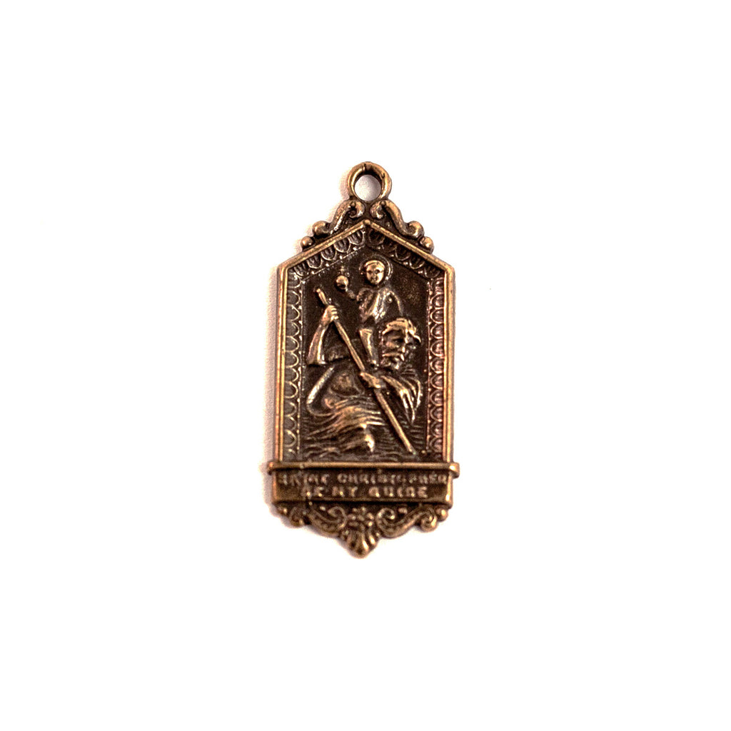 Vintage Bronze St. Christopher Medal – CatholicShop.com
