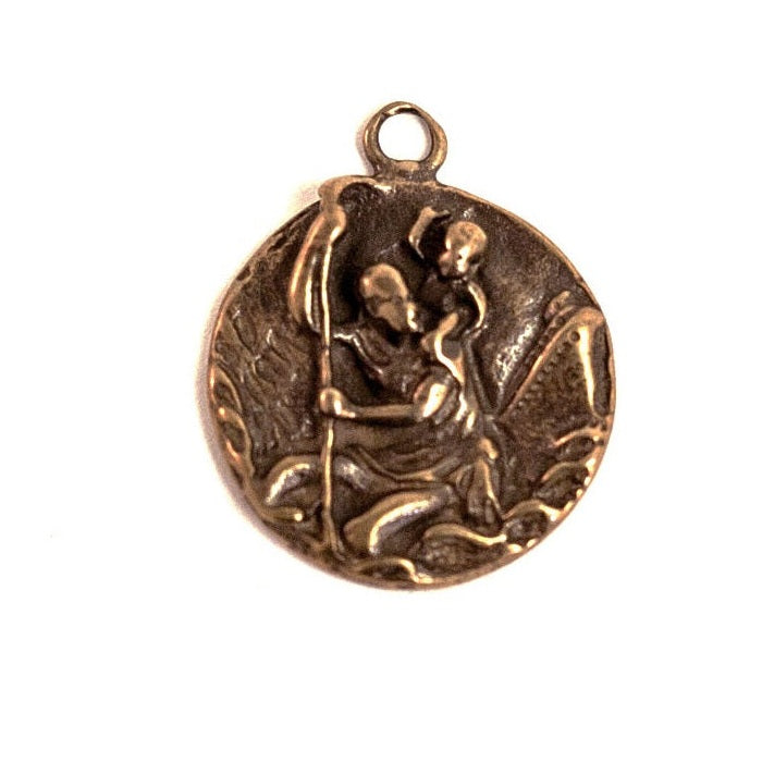 Vintage Bronze St. Christopher - Bas Relief Medal – CatholicShop.com