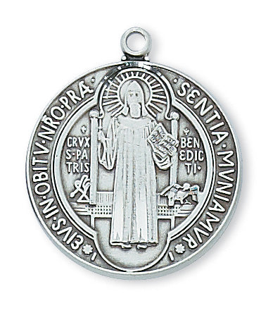 Sterling Silver Saint Benedict with 24-inch Chain – CatholicShop.com