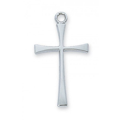 Sterling Silver Cross 18-inch Chain And Box" – CatholicShop.com