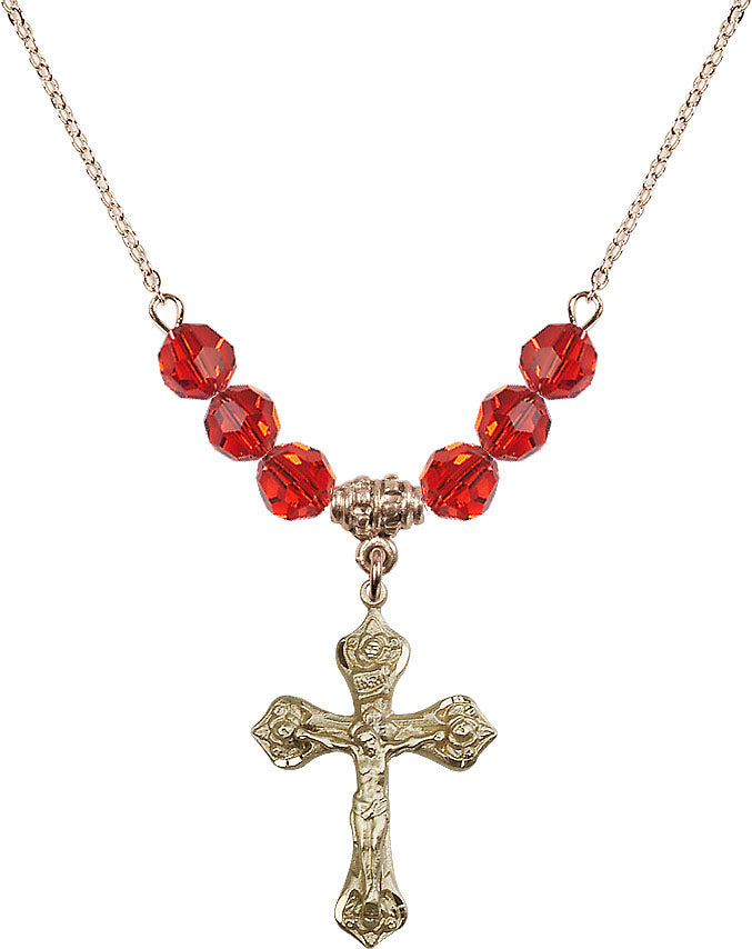 Ruby Crystal Crucifix Necklace | CatholicShop – CatholicShop.com