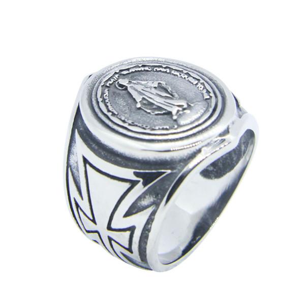 Miraculous Medal Ring for Men in Vintage Style – CatholicShop.com