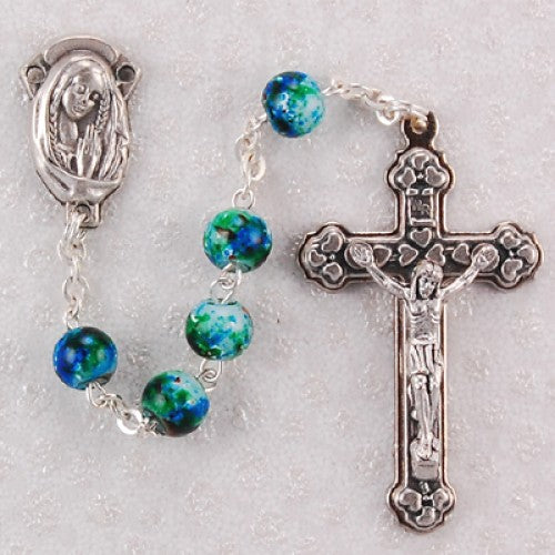 6MM Green Swirl Rosary | CatholicShop.com