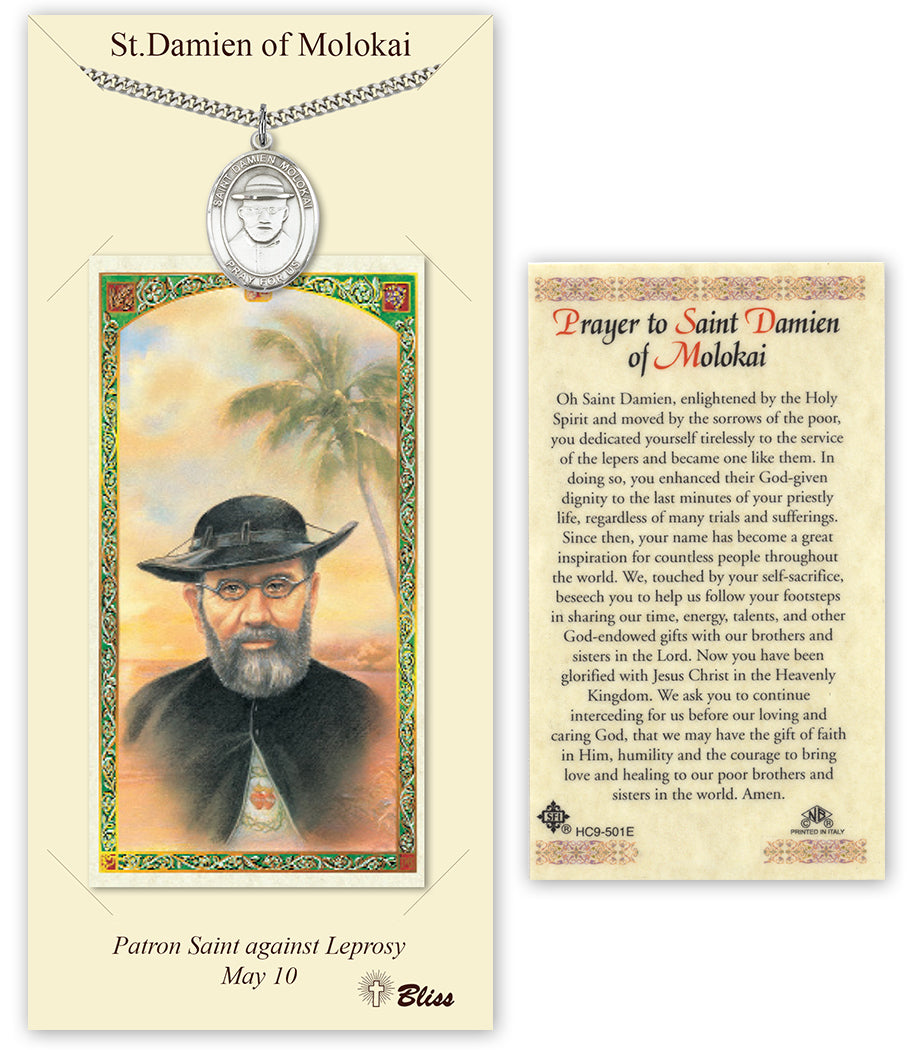 Saint Damien of Molokai Medal - 24" Chain – CatholicShop.com