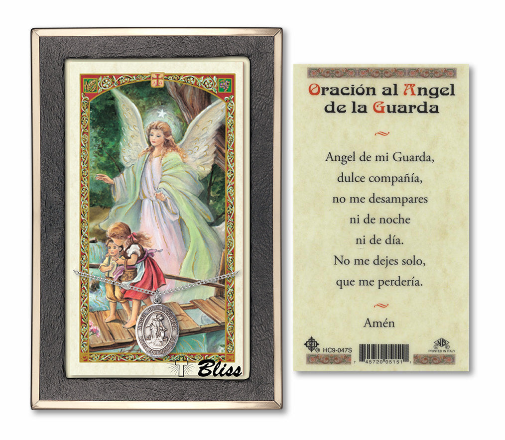 Sterling Silver Angel de la Guardia Medal 18in – CatholicShop.com