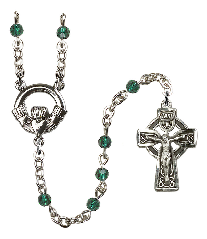 Silver-Plated 4mm Claddagh Rosary – CatholicShop.com