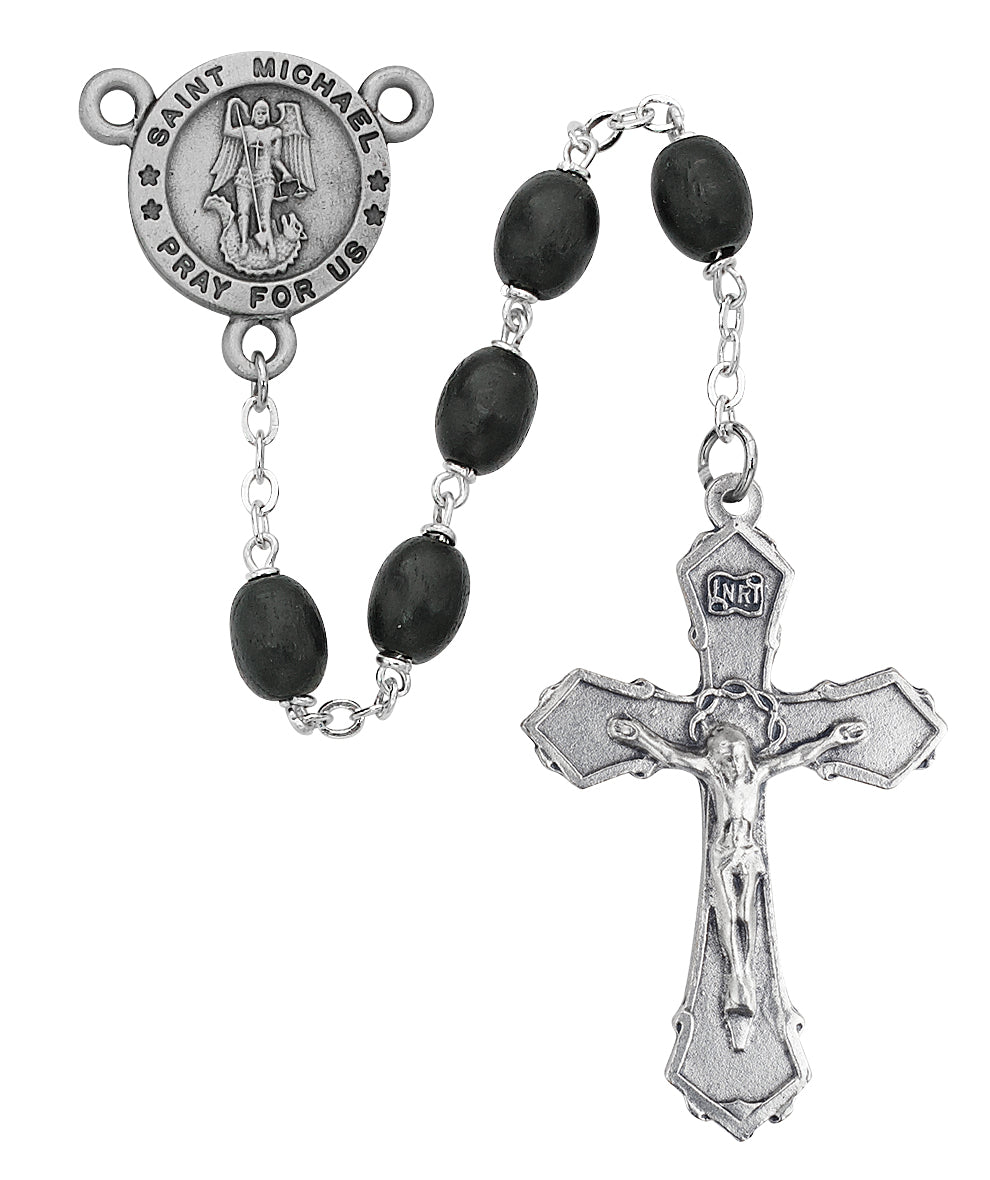Saint Michael Black Rosary Beads | Catholic – CatholicShop.com
