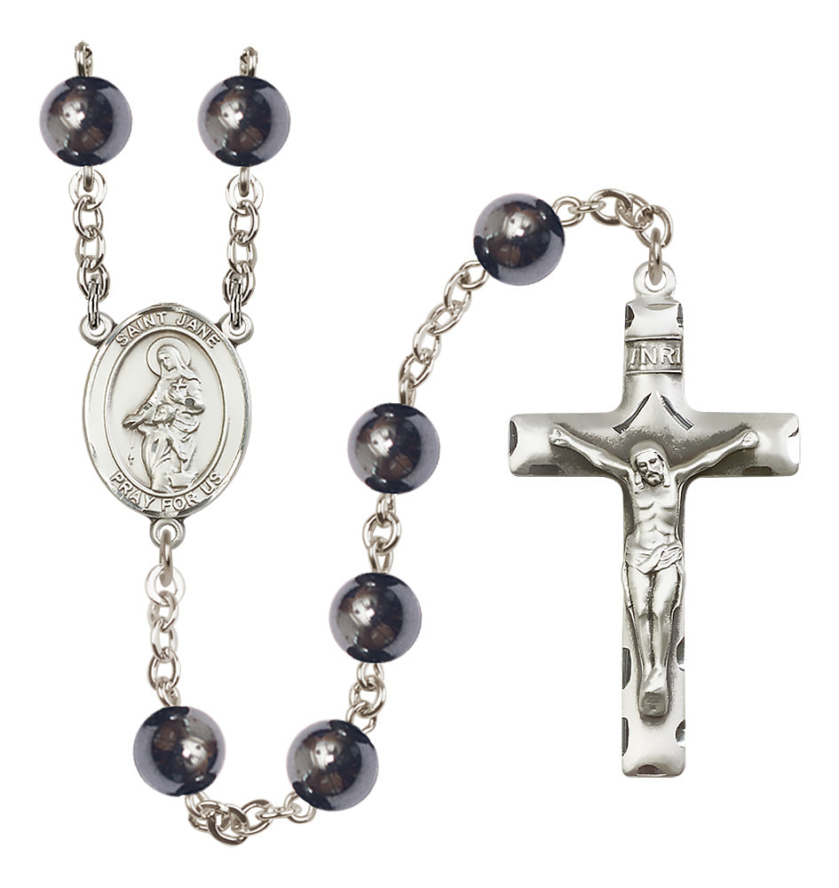 Saint Jane of Valois Silver Rosary 8mm – CatholicShop.com
