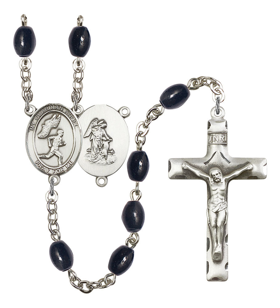 Guardian Angel Track & Field Rosary Black Onyx – CatholicShop.com