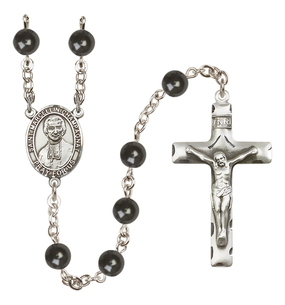 Saint Marcellin Champagnat Rosary 7mm Silver – CatholicShop.com