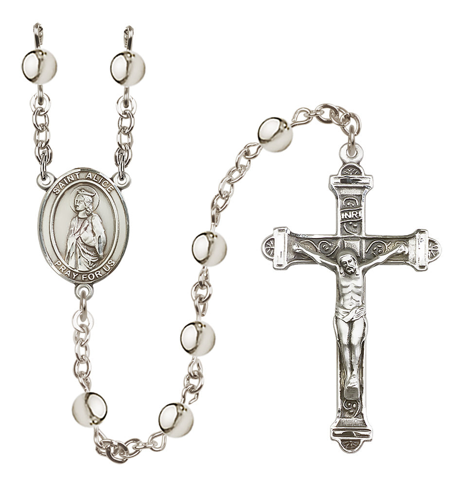 Silver Plated 6mm Saint Alice Rosary – CatholicShop.com