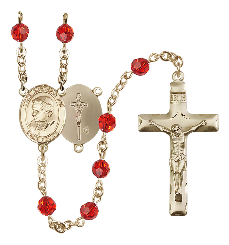 Pope Benedict XVI Ruby Rosary - 14K Gold – CatholicShop.com