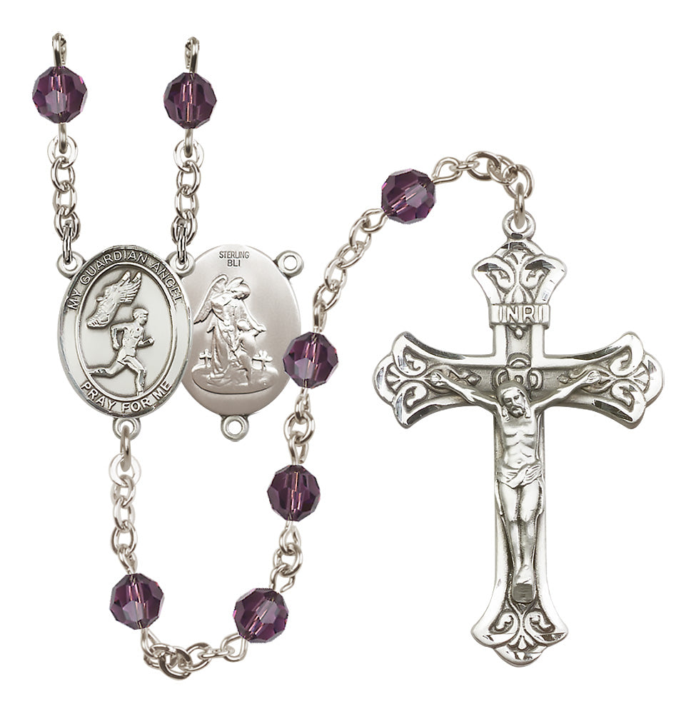 Sterling Silver 6mm Guardian Angel/Track&Field-Men Rosary ...
