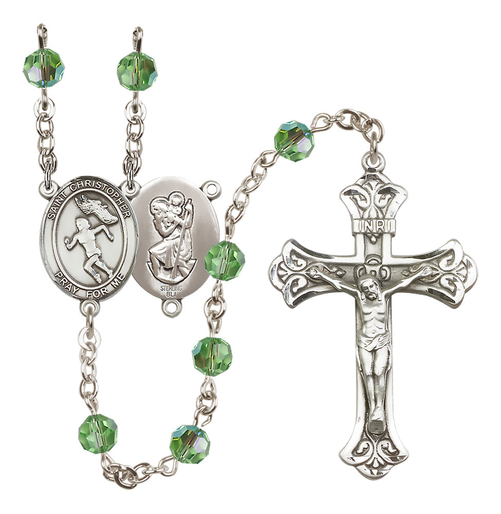 Sterling Silver 6mm Saint Christopher/Track&Field-Women Rosary ...