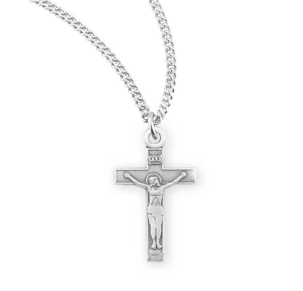 3/4 Sterling Silver Crucifix with 16 Chain and Box – CatholicShop.com