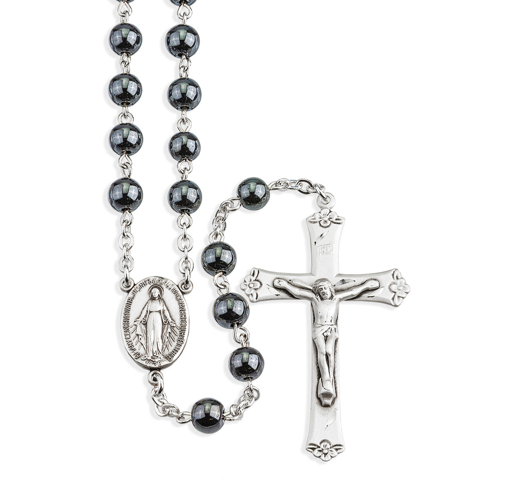 Genuine Hematite Sterling Rosary - Engravable – CatholicShop.com