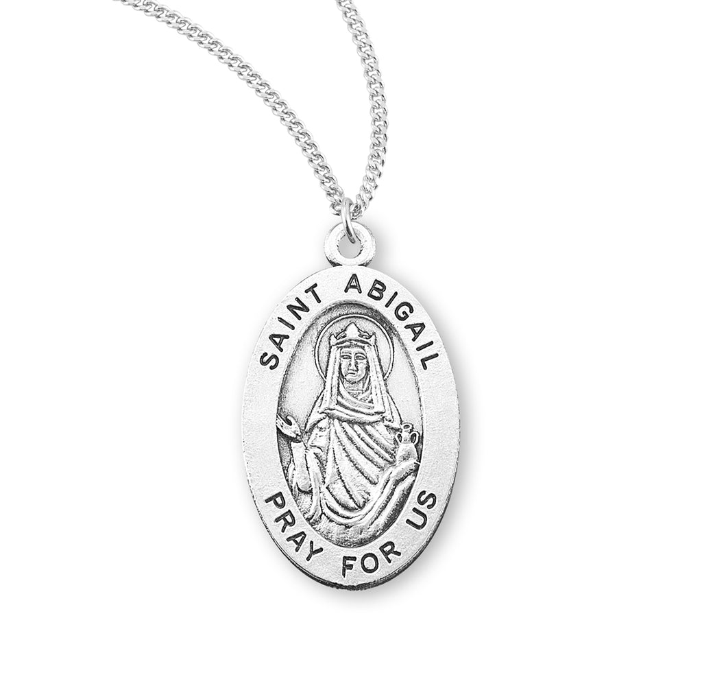 Sterling Silver Oval Shaped Saint Abigail Medal – CatholicShop.com