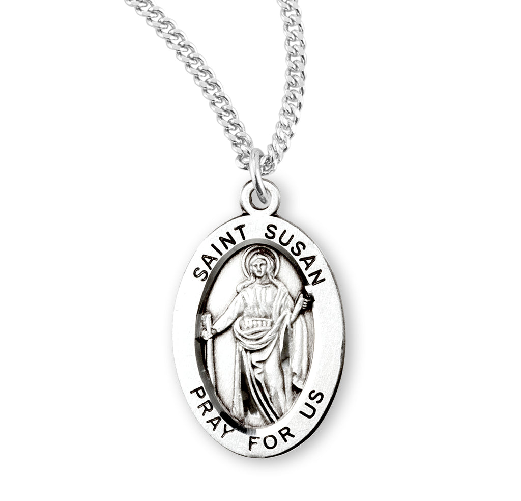 Sterling Silver Oval Shaped Saint Susan Medal – CatholicShop.com