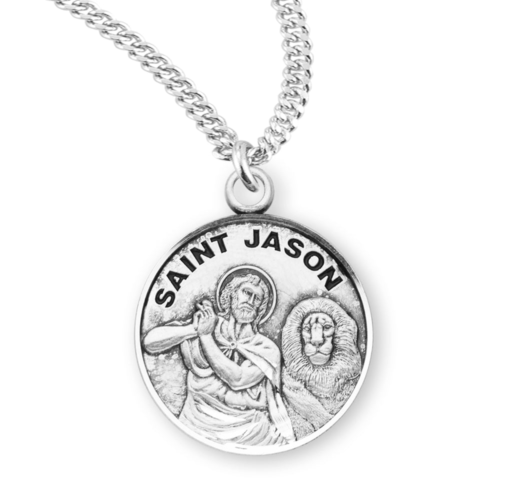 Sterling Silver Round Shaped Saint Jason Medal – CatholicShop.com