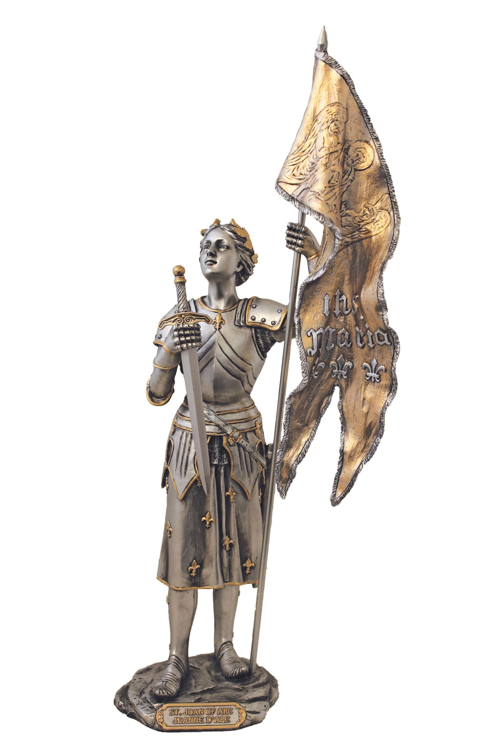 Saint Joan of Arc in Pewter Style Finish 11" (top of hand ...