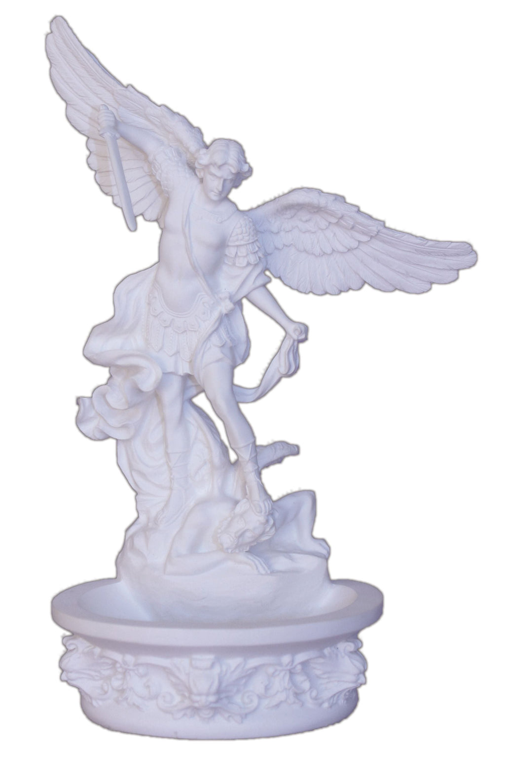 Standing or Hanging Saint Michael font in White 8-inch – CatholicShop.com