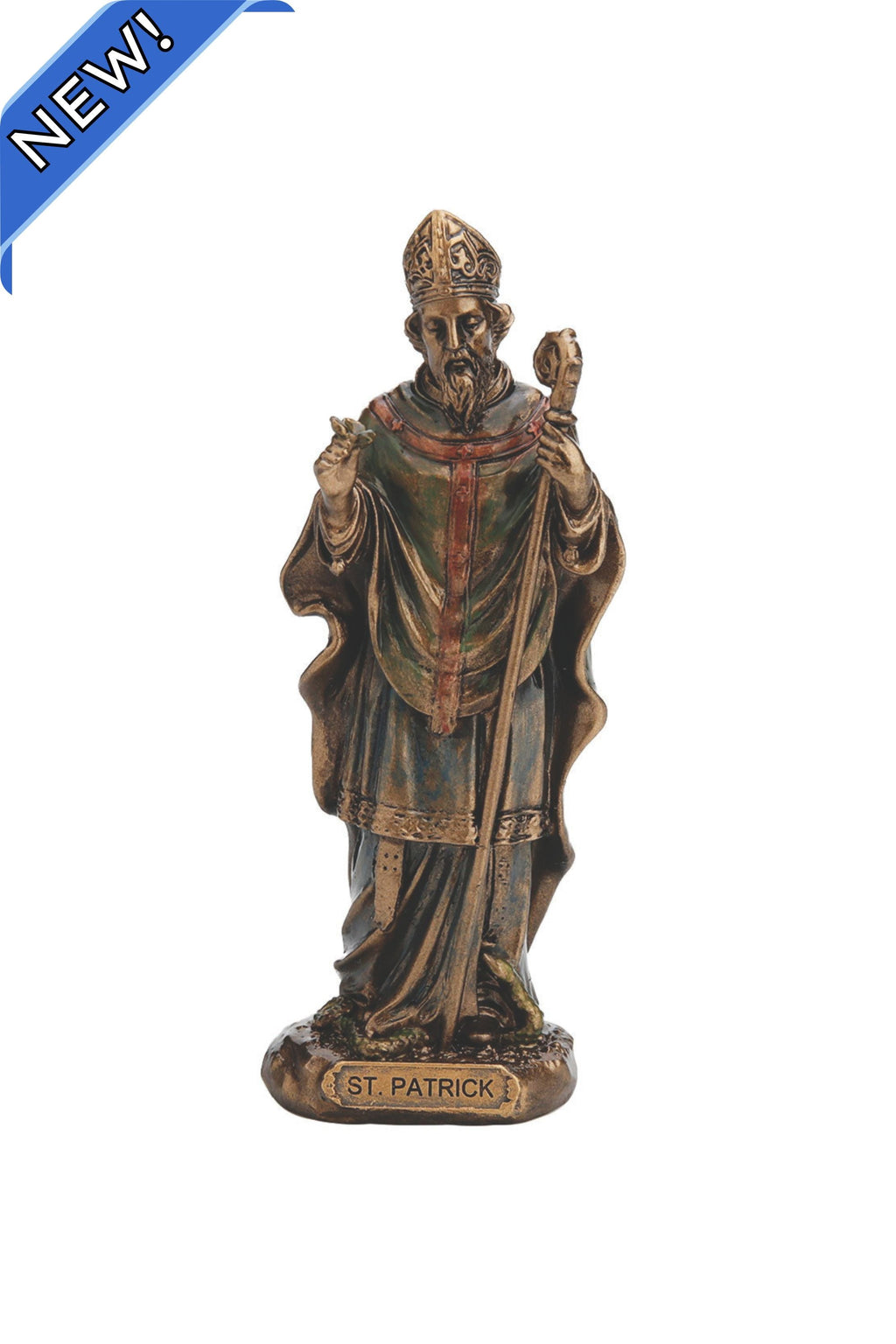 Saint Patrick in Cold Cast Bronze 3.25" – CatholicShop.com