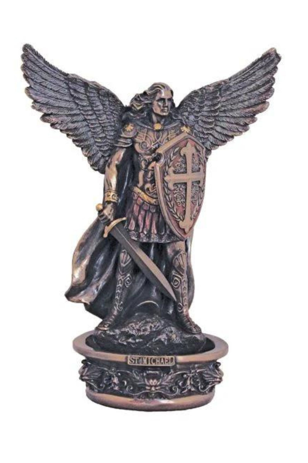 Standing/Hanging Saint Michael Font in Cold Cast Bronze 8.5 ...