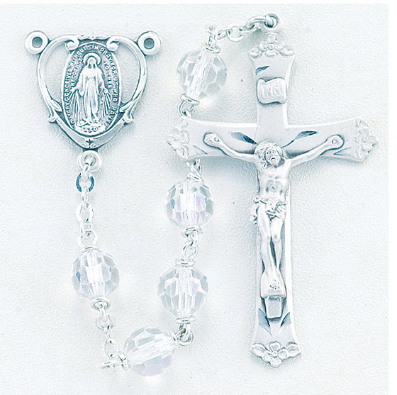 Tin Cut Czech Aurora Crystal Rosary - Engravable – CatholicShop.com