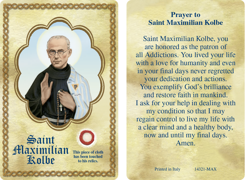 Bulk Saint Max Kolbe Relic Card | Catholic Shop – CatholicShop.com
