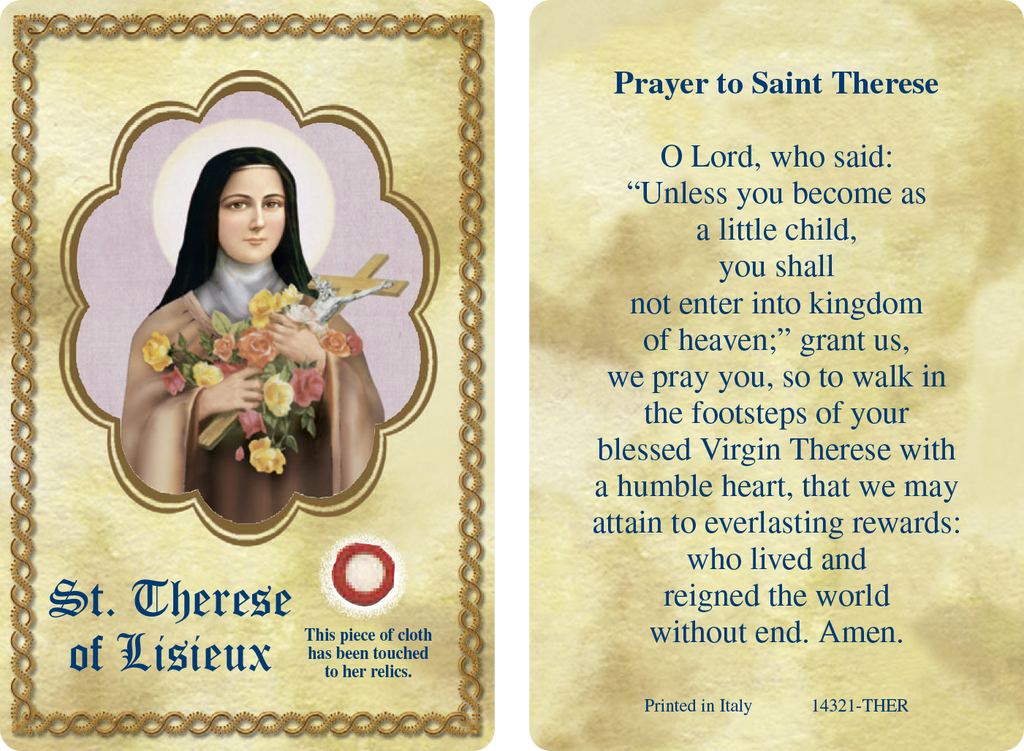 Saint Therese Relic Card Bulk | Catholic Shop – CatholicShop.com