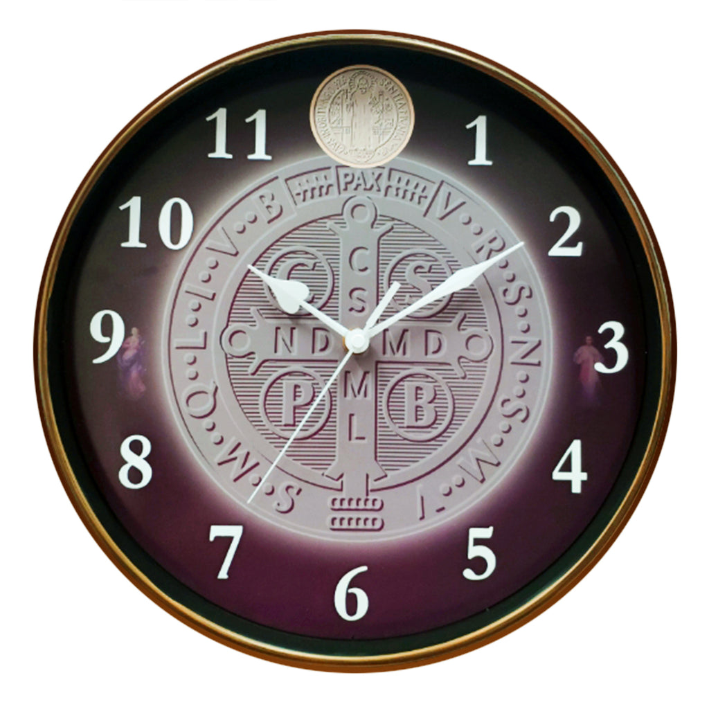 St. Benedict Wall Clock and Catholic Prayer Clocks – CatholicShop.com