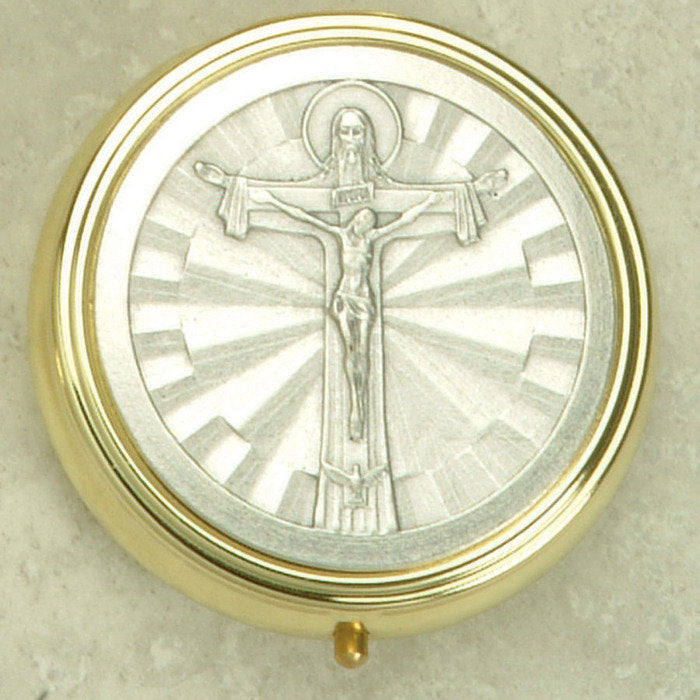 Silver Plated Pyx with Holy Trinity Cross at Catholic Shop – CatholicShop.com