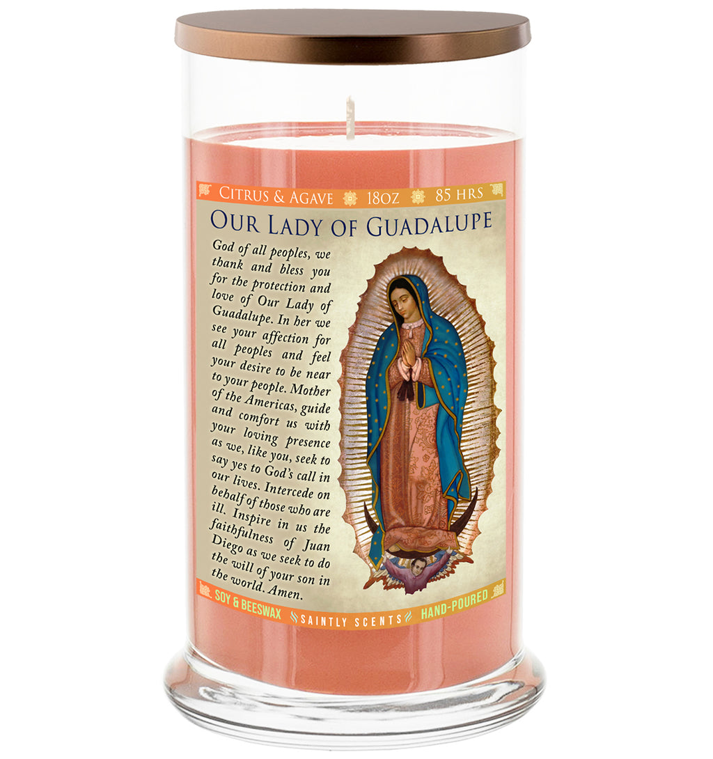 Our Lady of Guadalupe Scented Prayer Candle - Citrus and Agave ...