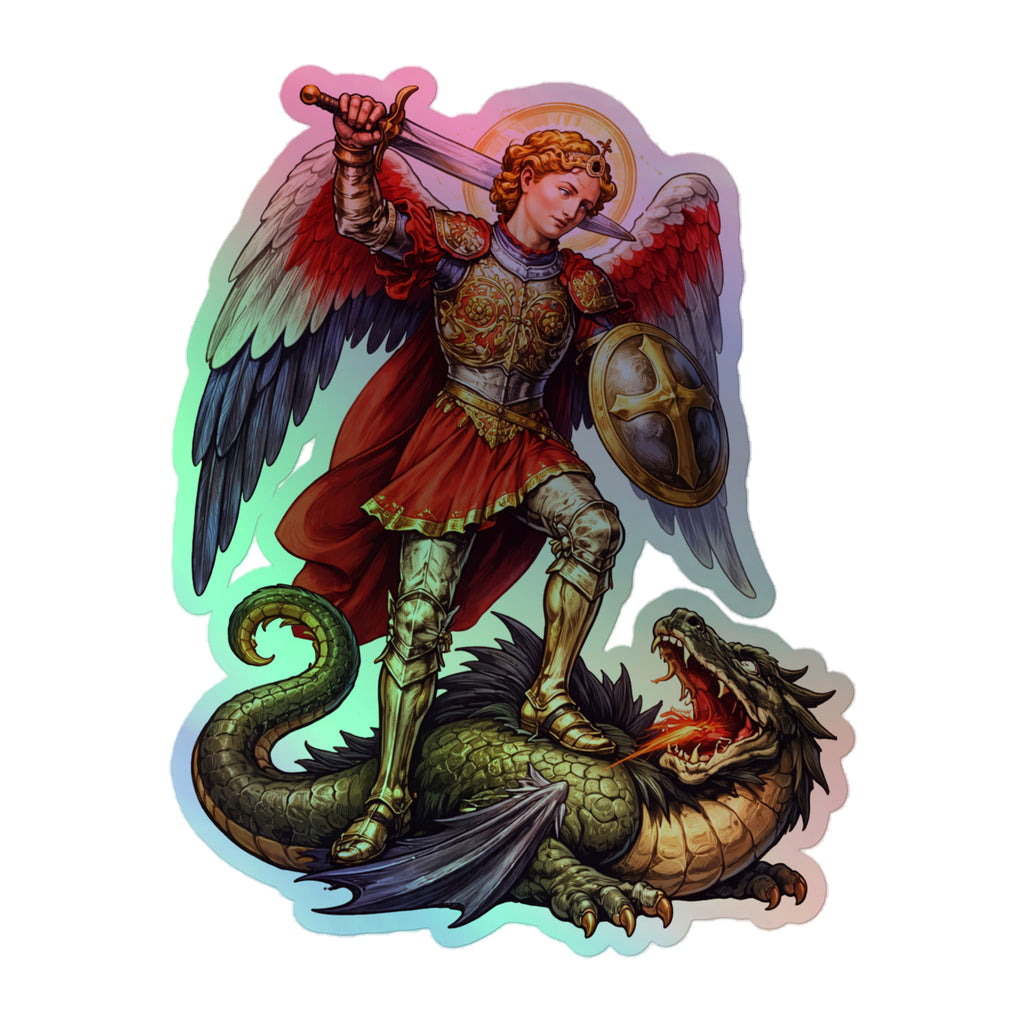 St. Michael the Archangel Holographic Sticker – CatholicShop.com