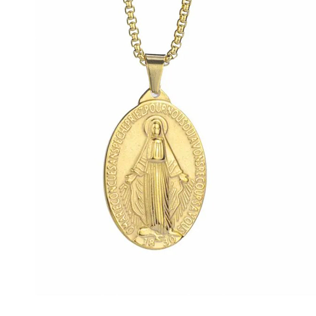 Gold-Plated Sterling Silver Miraculous Medal Necklace – CatholicShop.com