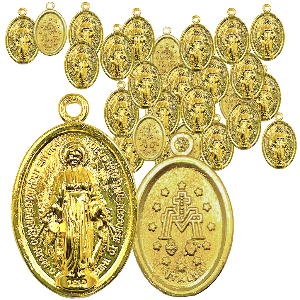 Gold Tone 1-inch Miraculous Medals - 25-Pack Bulk Discount ...