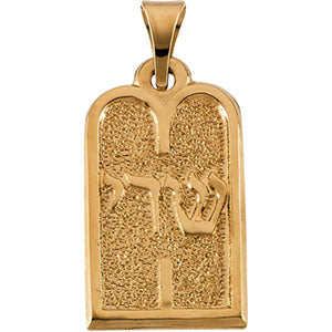 14K Yellow Gold Ten Commandments Pendant at Catholic Shop ...