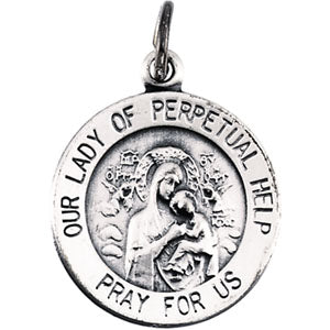 Sterling Silver Perpetual Help Pendant Medal – CatholicShop.com