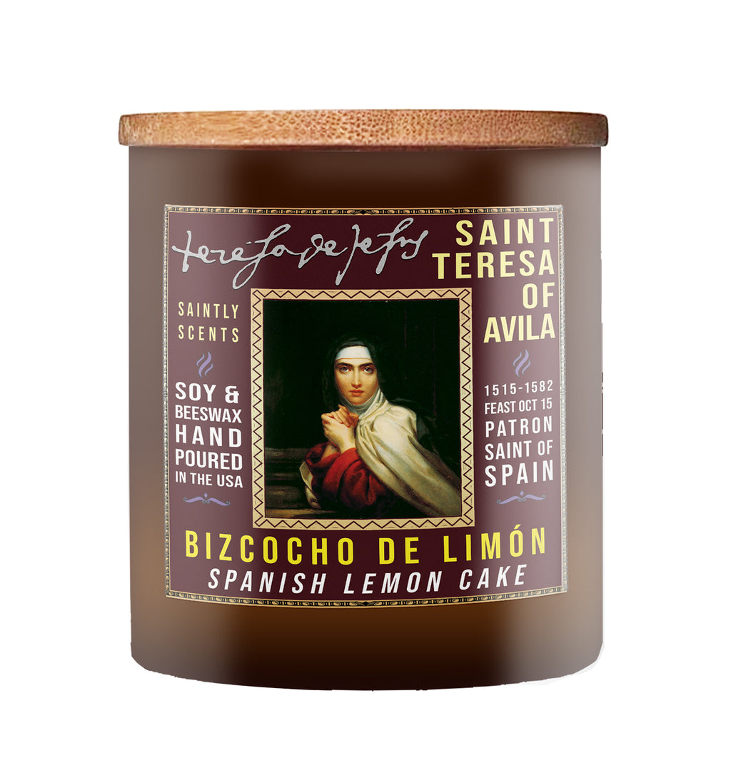 St. Teresa of Avila Spanish Lemon Cake Scented Candle – CatholicShop.com