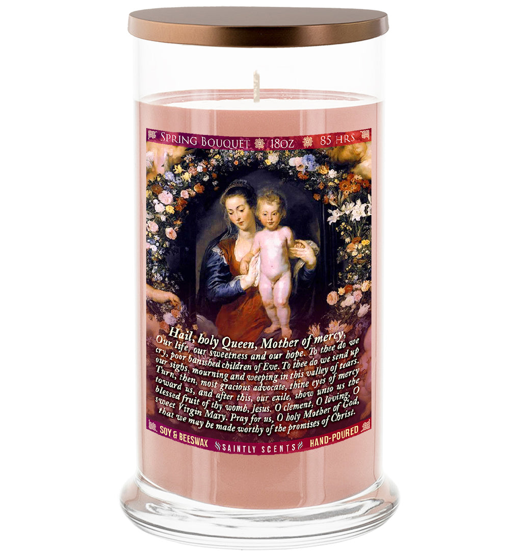 Hail Holy Queen Scented Prayer Candle - Spring Bouquet – CatholicShop.com