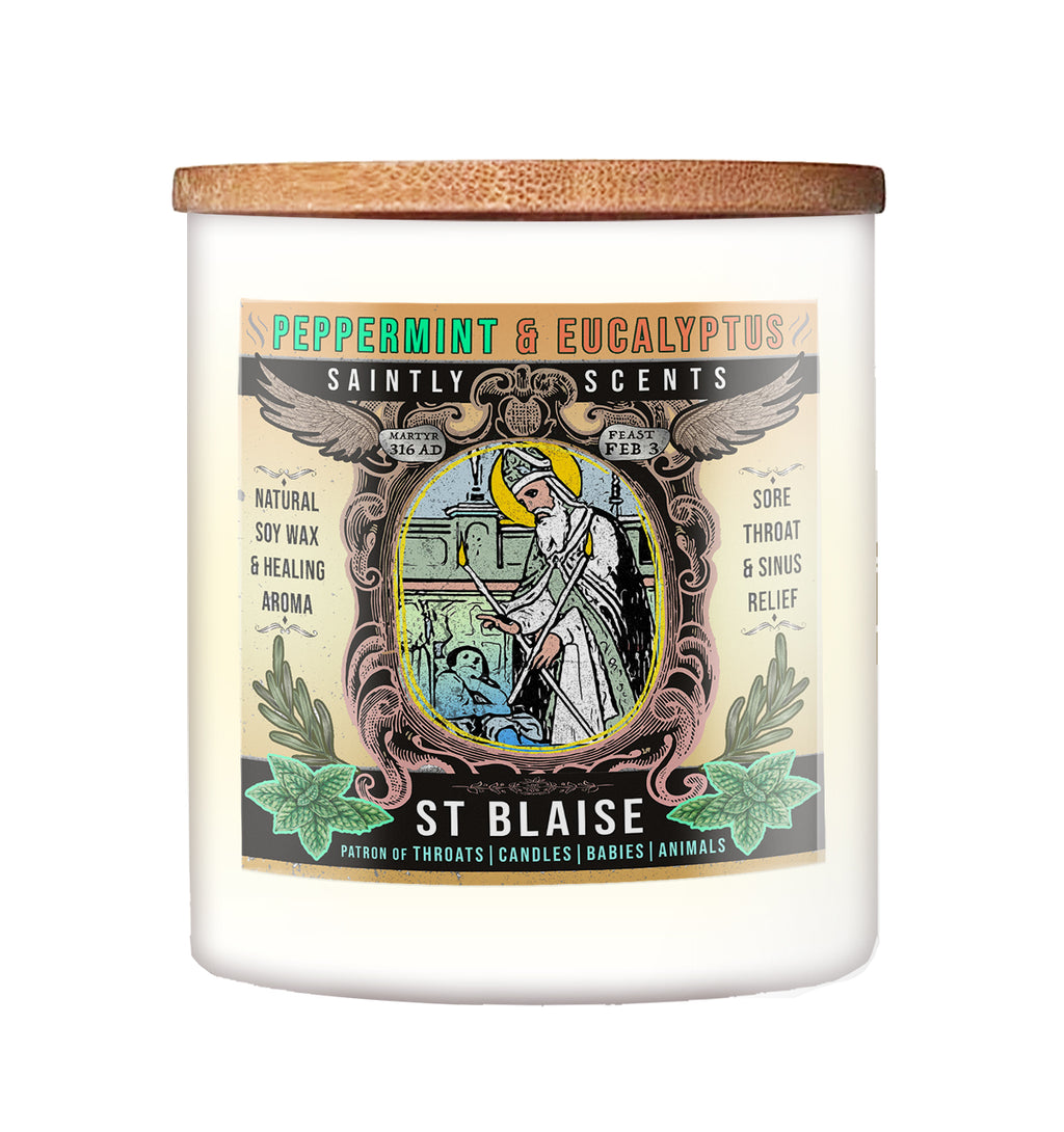 St. Blaise Peppermint and Eucalyptis Scented Candle – CatholicShop.com
